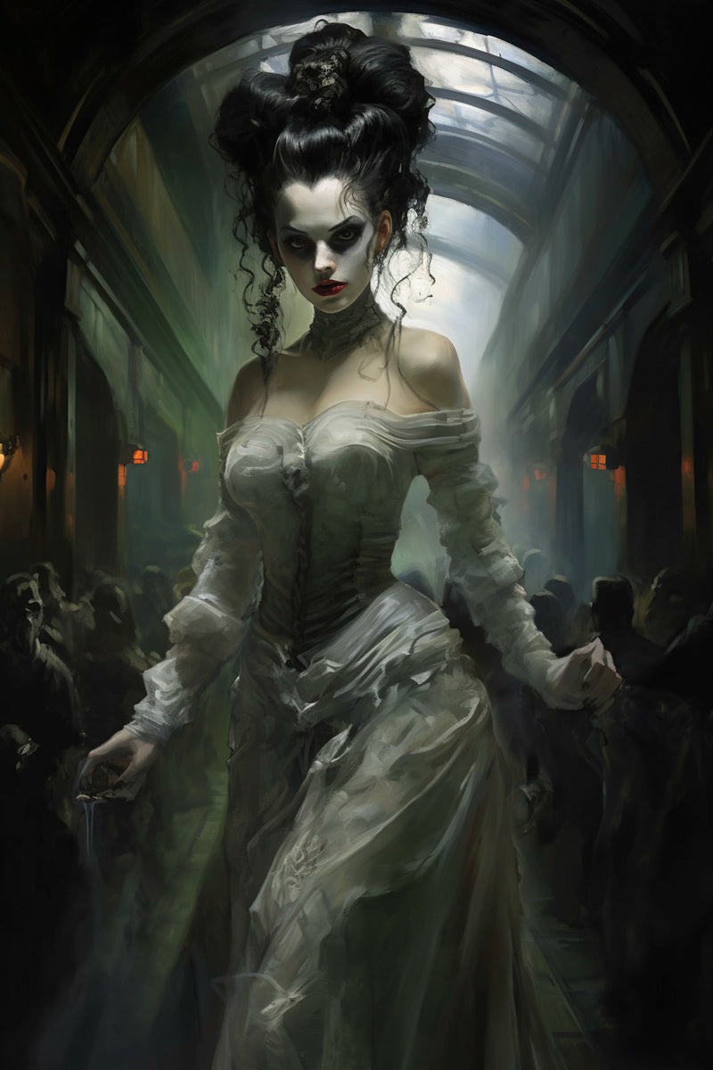 Bride of Frankenstein pinup - Halloween pinup girl art - Original fine ...